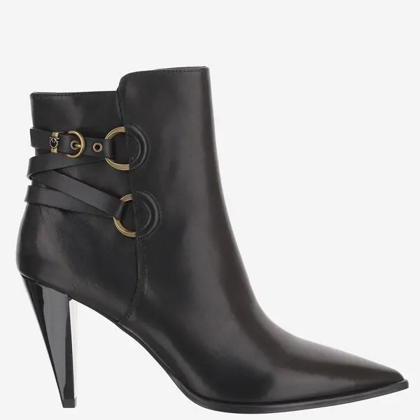 Pinko Vane Leather Ankle Boots Size It