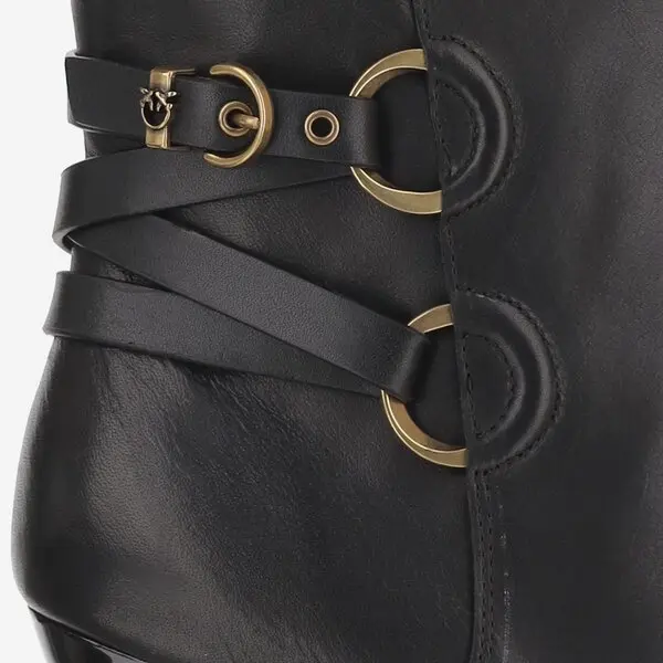 Pinko Vane Leather Ankle Boots Size It