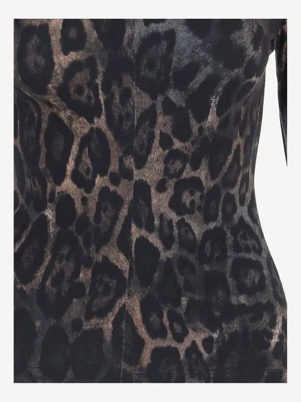 Just Cavalli Cotton Sweater With Animal Print