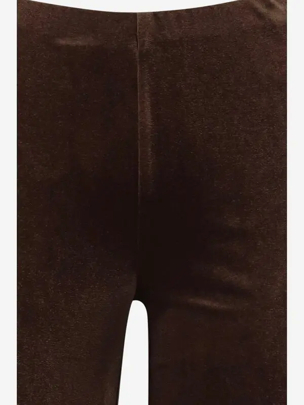 F.IT Stretch Velvet Pants With Flared Legs - Brown