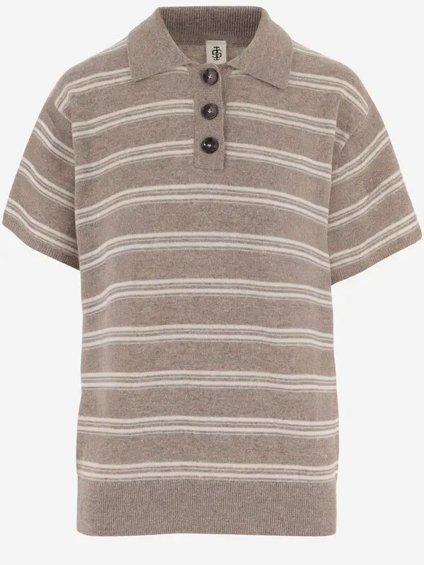 THE GARMENT Wool And Cashmere T Shirt With Striped Pattern