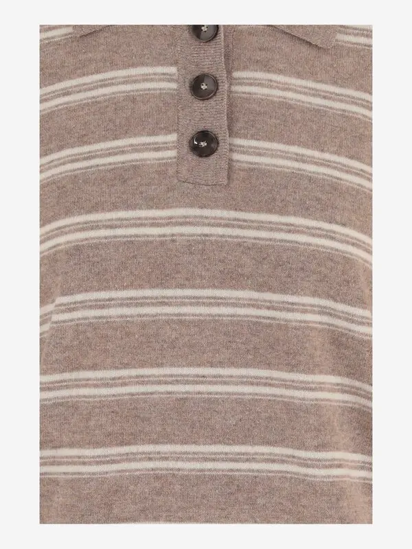 THE GARMENT Wool And Cashmere T Shirt With Striped Pattern