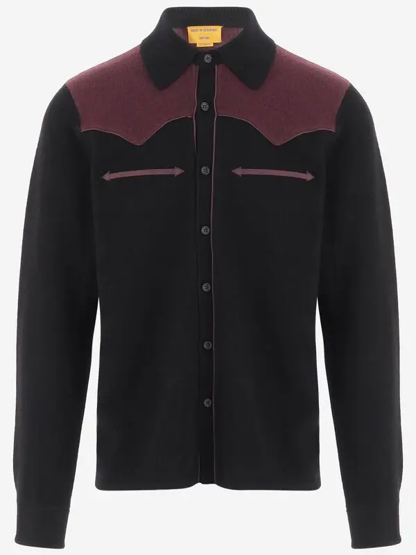 Guest In Residence Cashmere Knitted Shirt With Western Detail - Black