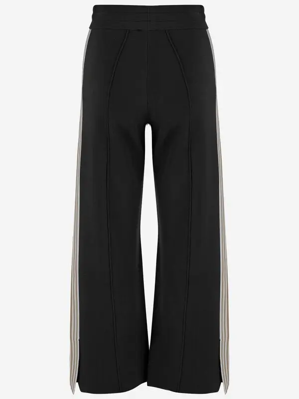 AUTRY Viscose Blend Pants With Logo - Black