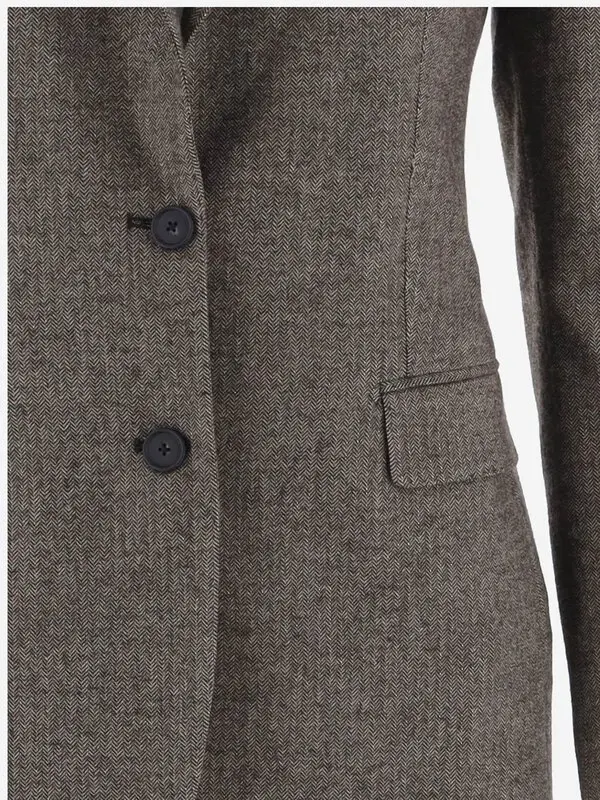 Tagliatore Wool Blend Jacket With Herringbone Pattern