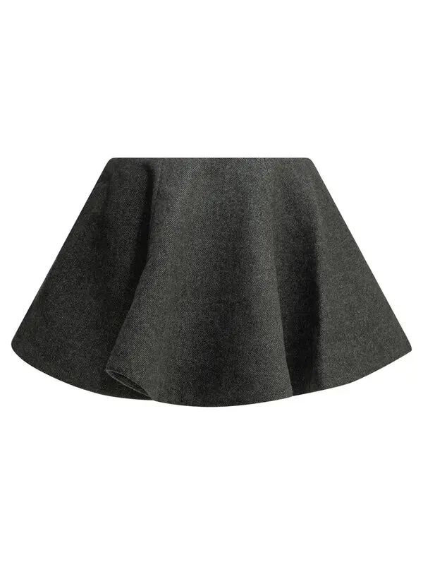 GANNI Flared Wool Miniskirt