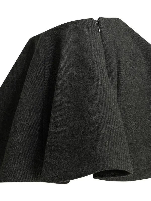 GANNI Flared Wool Miniskirt