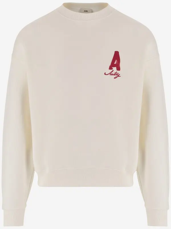AUTRY Heritage Cotton Sweatshirt With Logo - White