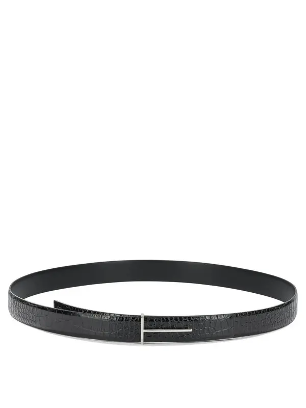 TOM FORD T Line' Leather Belt - Black