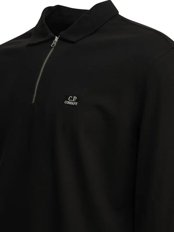 C.P. COMPANY Half Zip Polo Shirt With Logo