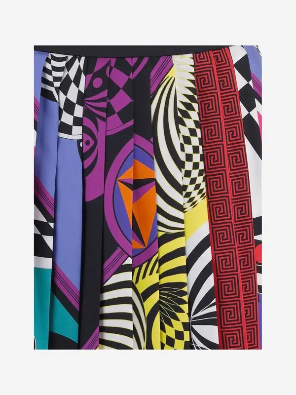 Versace Pleated Silk Twill Mini Skirt