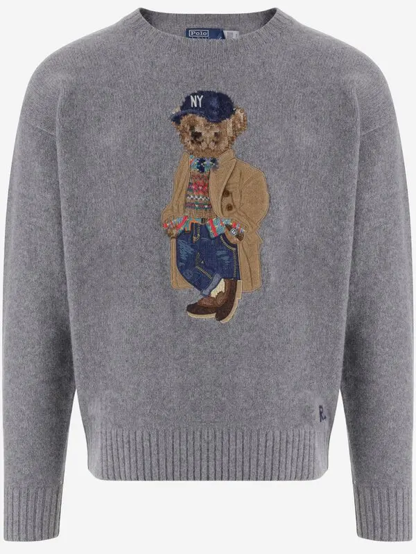 Polo Ralph Lauren Wool And Cashmere Sweater With Polo Bear