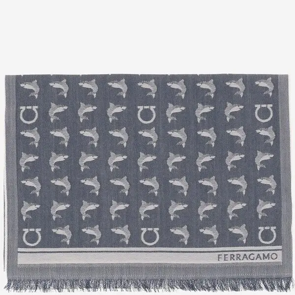 FERRAGAMO Woln Scarf With Patterned Design - Multi