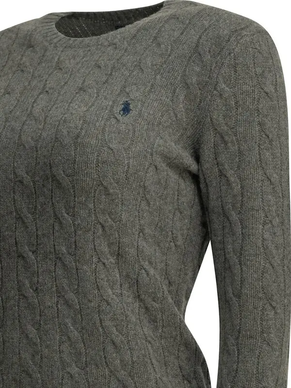 Polo Ralph Lauren Crew Neck Sweater With Logo - Grey