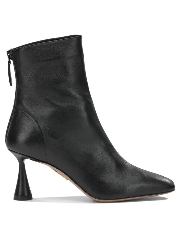 AQUAZZURA Amore 75 Mm' Ankle Boots With Zipper - Black