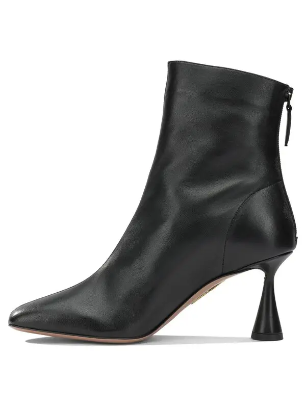 AQUAZZURA Amore 75 Mm' Ankle Boots With Zipper - Black
