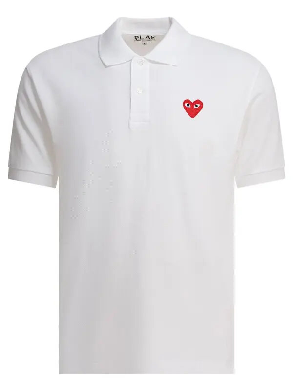 Play Comme Des Garcon Red Emblem' Button Down Polo Shirt