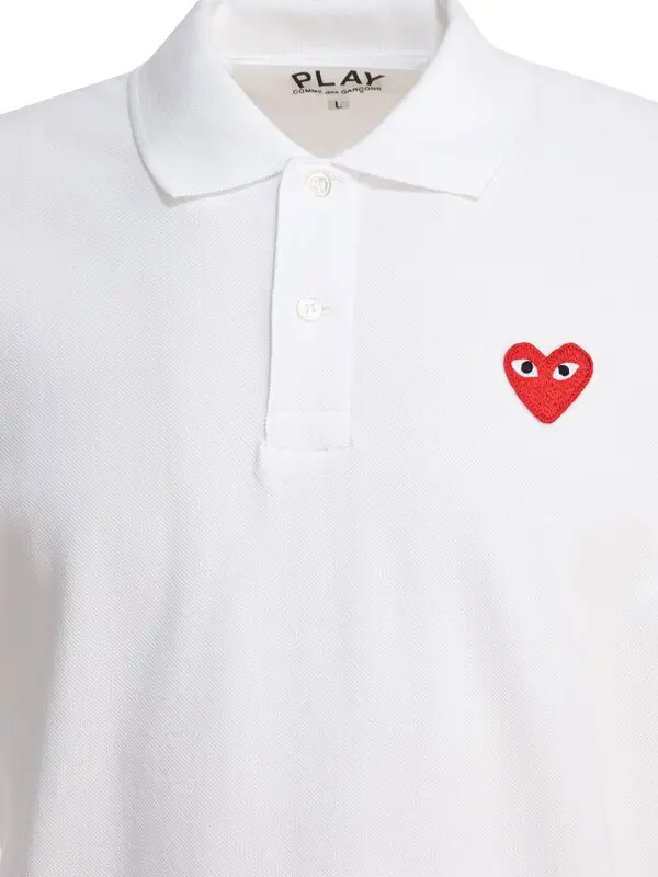 Play Comme Des Garcon Red Emblem' Button Down Polo Shirt