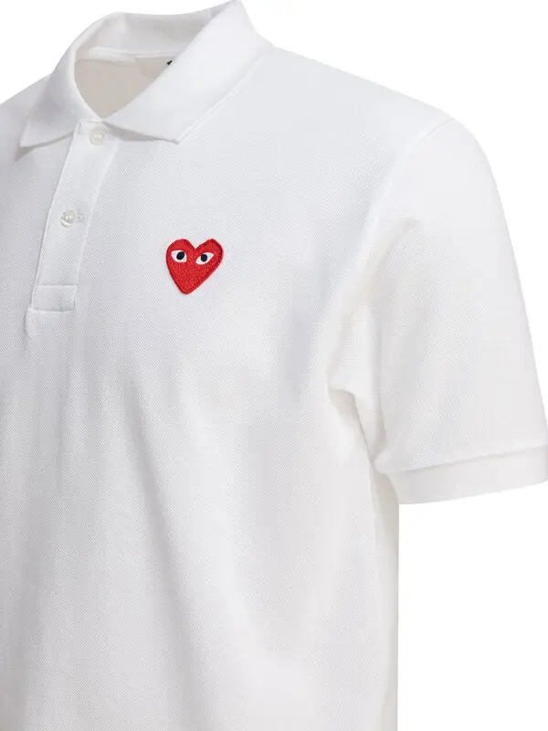 Play Comme Des Garcon Red Emblem' Button Down Polo Shirt