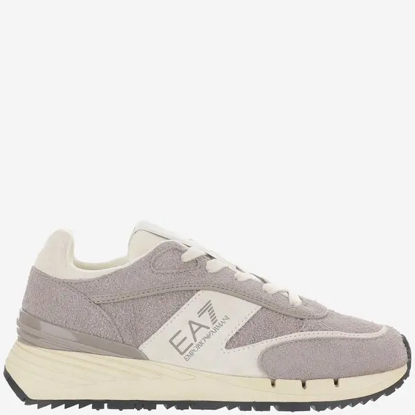 EA7 Leather Sneakers With Logo