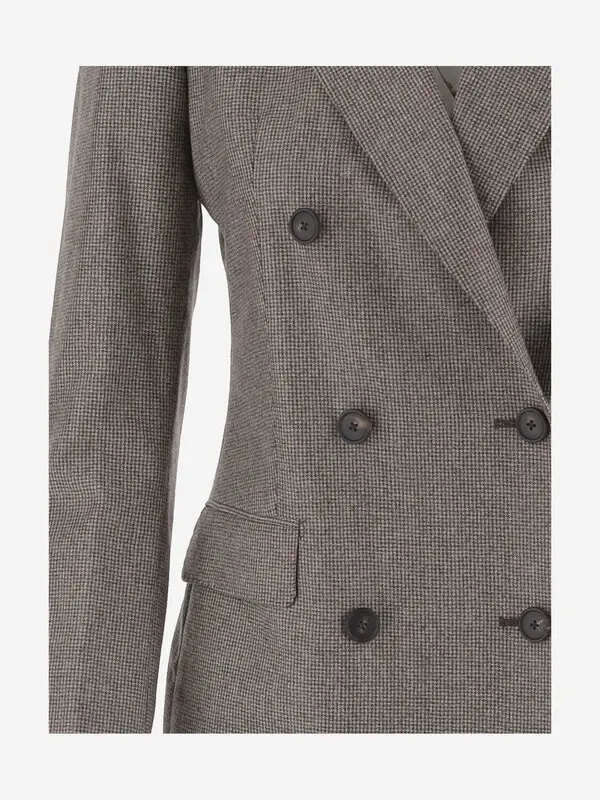 Tagliatore Double Breasted Wool Jacket With Peak Lavel