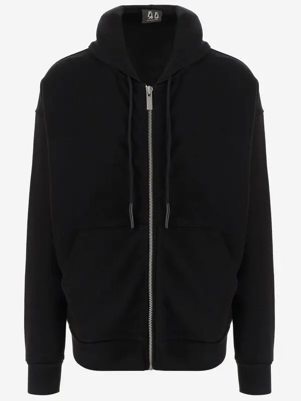 44 LABEL GROUP Cotton Hoodie With Logo - Black