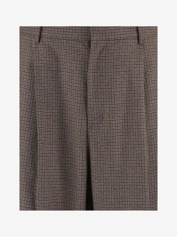 DARKPARK Stretch Viscose Blend Pants With Checked Pattern