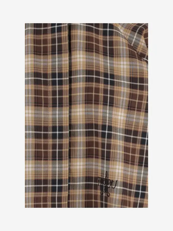 PATOU Cotton Blouse With Check Pattern And Tied Sleeves - Multi