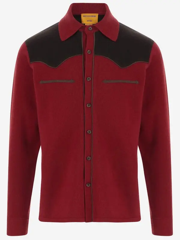 Guest In Residence Cashmere Knitted Shirt With Western Detail - Red