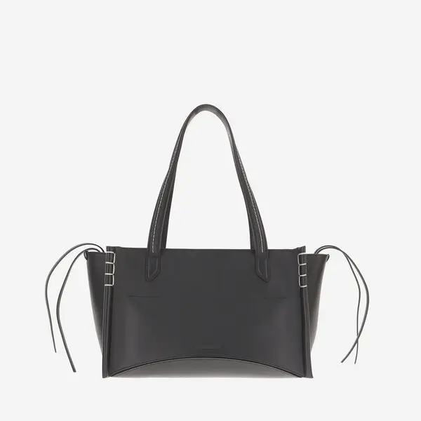 JW Anderson Elongated Loafer Cabas Leather Bag - Black