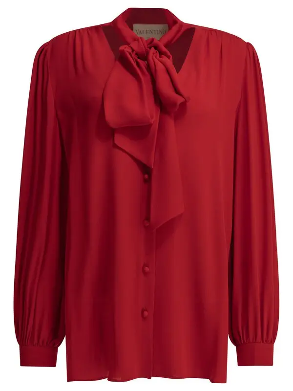 Valentino Garavani Silk Georgette Blouse - Red