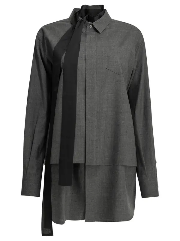 Sacai Short Wool Shirtdress