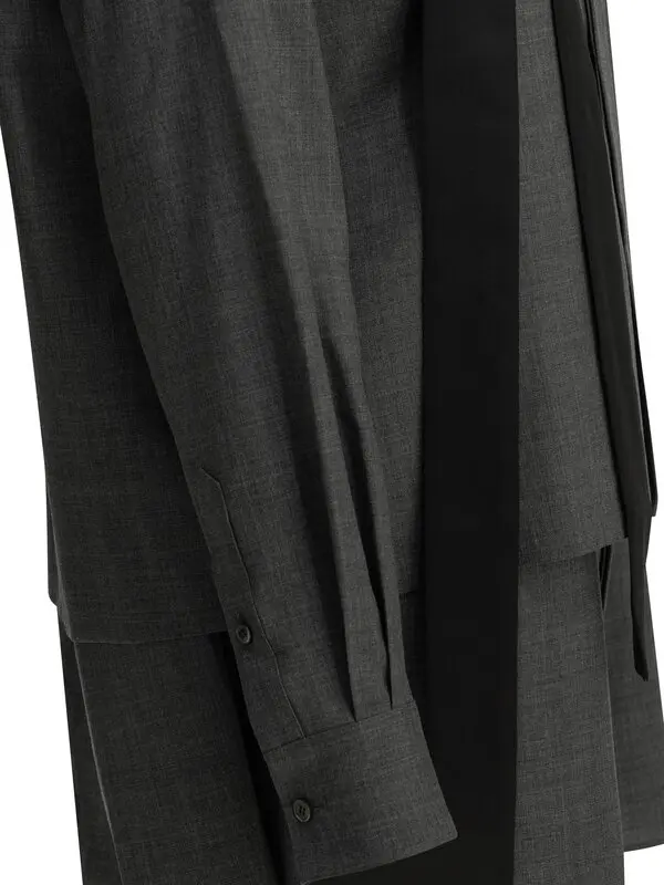 Sacai Short Wool Shirtdress