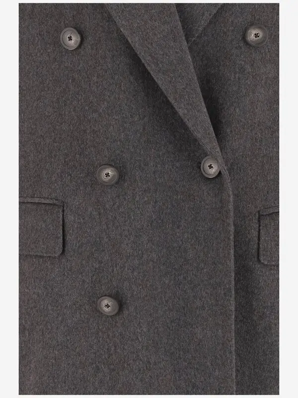 Tagliatore Double Breasted Wool Coat With Peak Layers