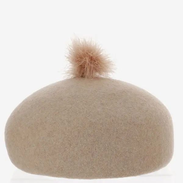 ALEXIA ALVAREZ DE TOLEDO Stiff Wool Beanie With Pom Pom