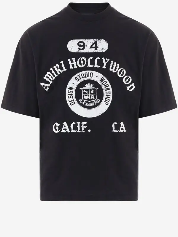 Amiri Cotton T Shirt With Logo Print