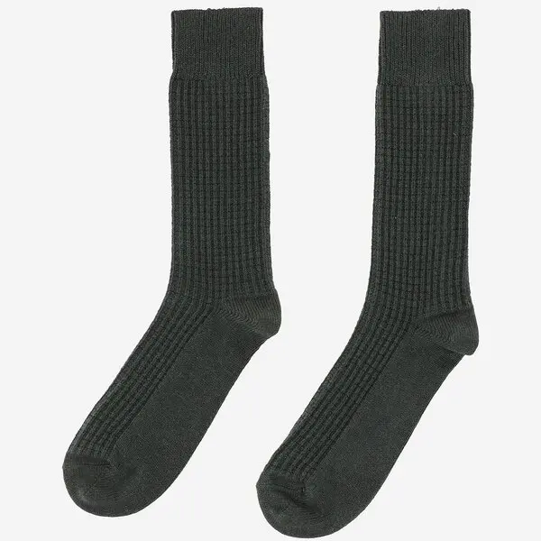 ANT45 Ribbed Cotton Socks With Logo - Green
