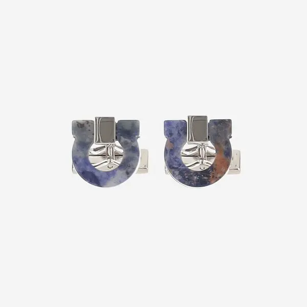 FERRAGAMO Brass And Semiprecious Stone Hook Cufflinks