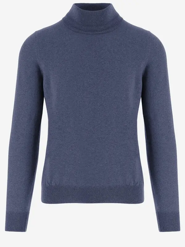 Tagliatore Wool Turtle Neck Sweater - Navy
