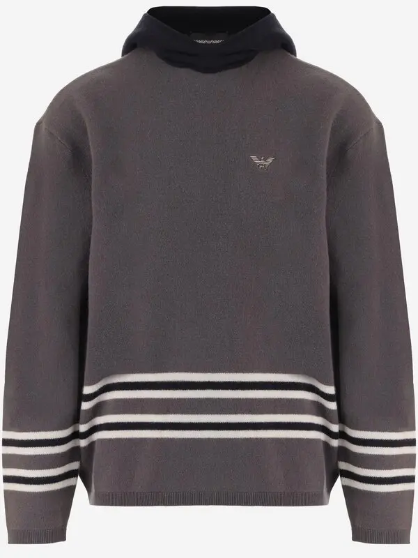 Emporio Armani Virgin Wool Hooded Sweater