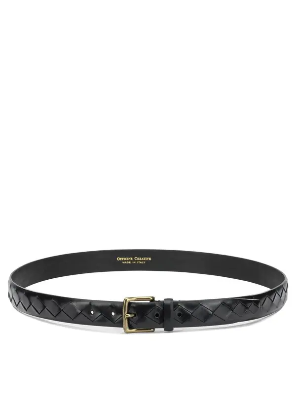 Officine Creative Oc Strip' Leather Belt - Black