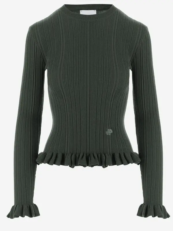 PATOU Slim Fit Merino Wool Sweater - Green