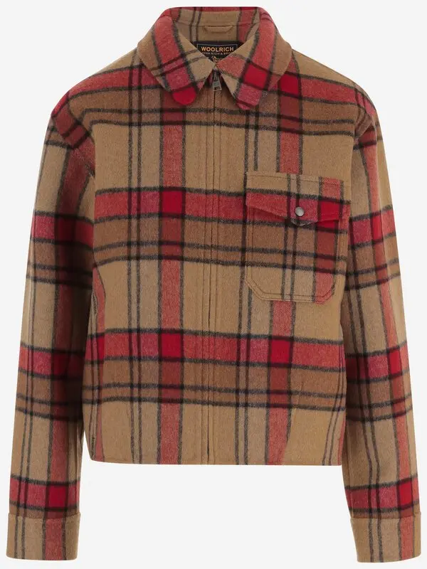 Woolrich Wool Blend Shirt With Check Pattern