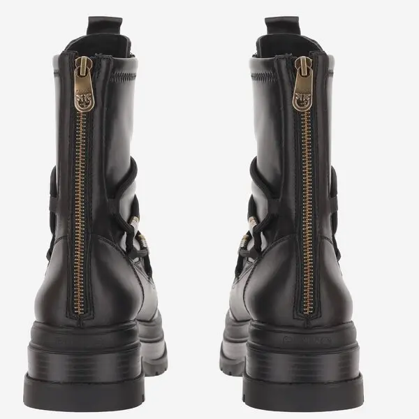 Pinko Eva Leather Ankle Boots