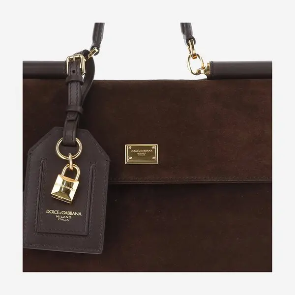 Dolce & Gabbana My Sicily Medium Suede Handbag - Brown