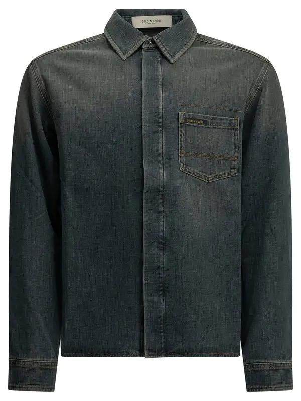 GOLDEN GOOSE Casual Denim Shirt - Blue