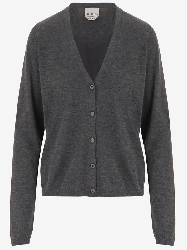 SA SU PHI Cashmere And Silk Cardigan - Grey