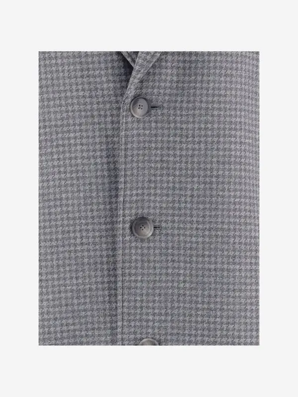 Hugo Boss Wool Coat With Henspeat Pattern