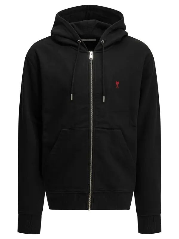 AMI Paris De Coeur' Zip Up Sweatshirt