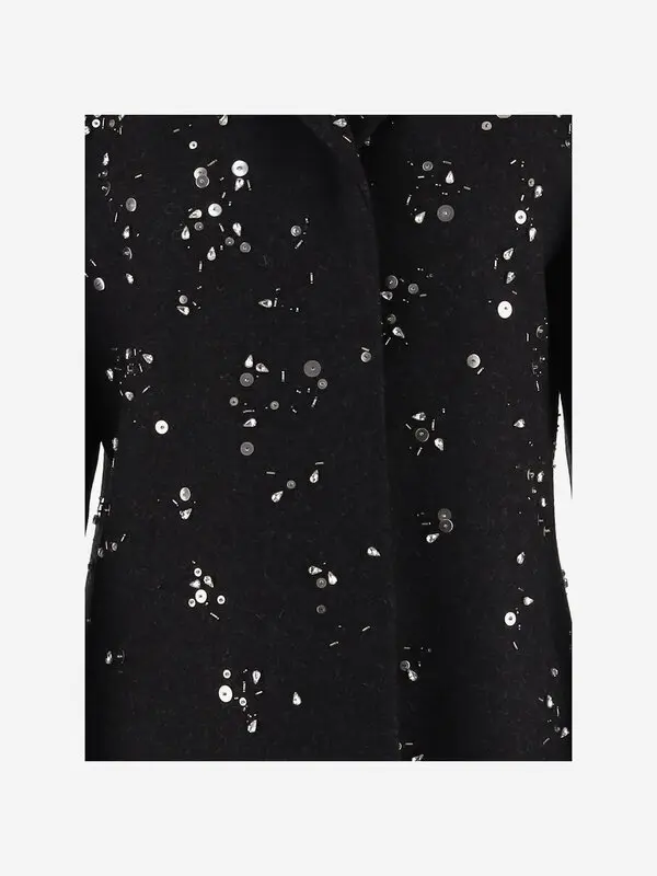 JIL SANDER Wool Coat With Embellishments
